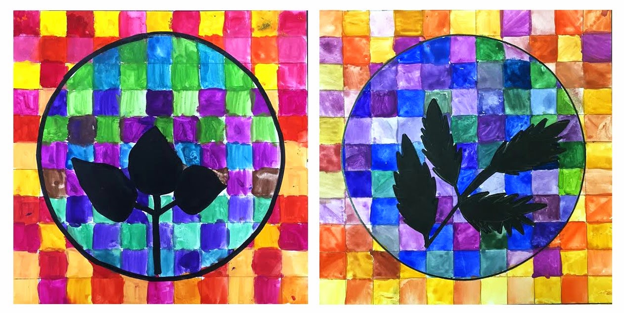 The Art Kingdom: Warm and Cool grid painting