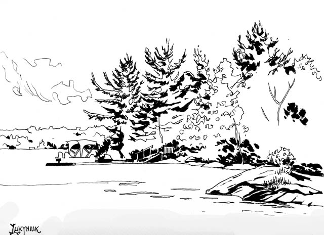 Michael's Scroll: Shoreline sketch / Esquisse à bord de l'eau