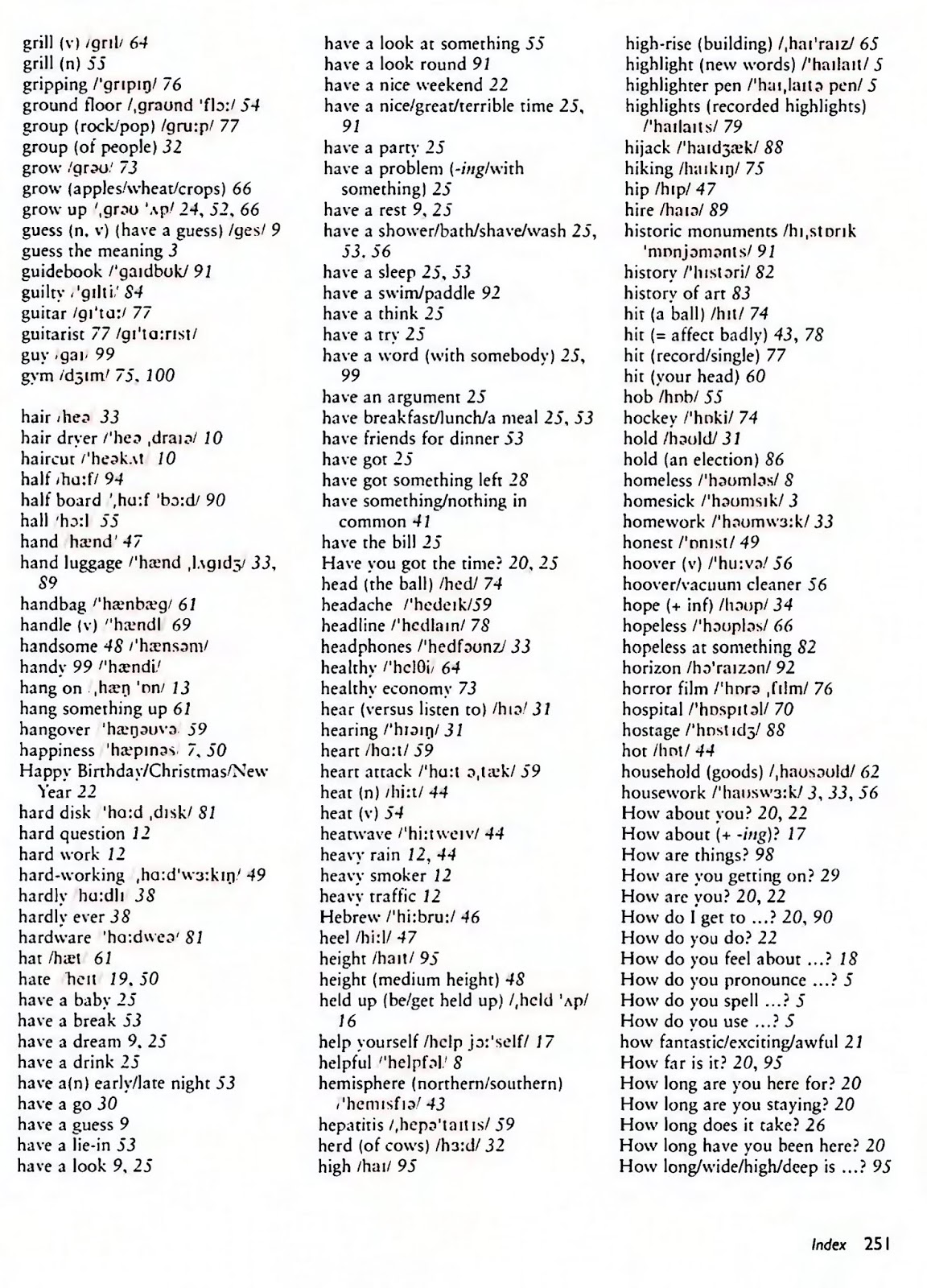 Phonetic, Pronunciation and Index - Vocabulary in Use Pre Inter