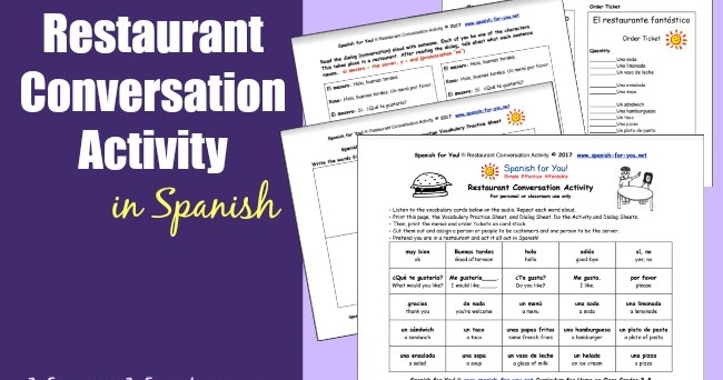 Mommy Maestra: Free Download: Restaurant Conversation Activity in Spanish