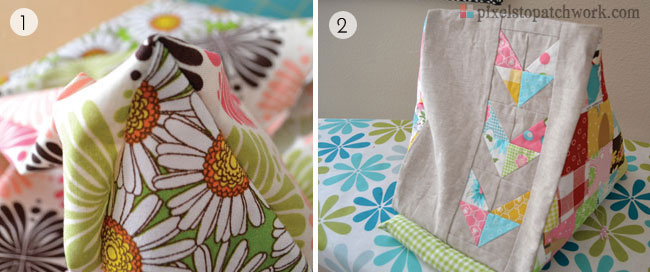 from Pixels to Patchwork: Tablet Pillow Stand Tutorial - Girl Friday Sews