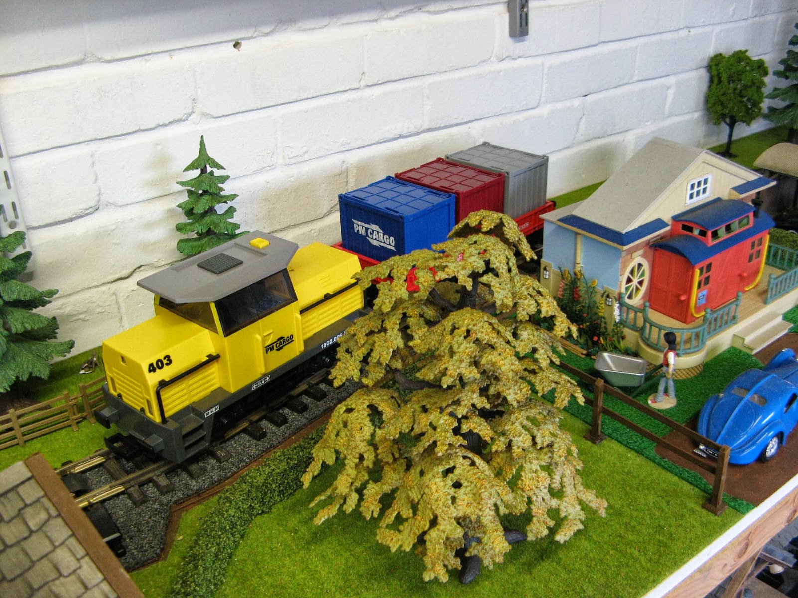 Canford Valley Railway: Playmobil RC train - on the layout ....
