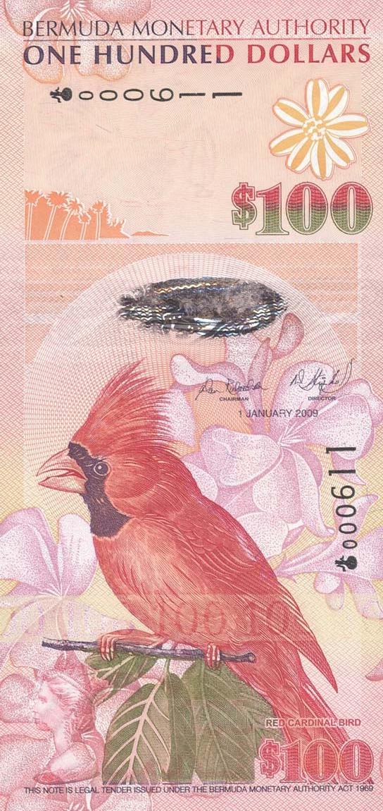 My Currency Collection: Bermuda Currency 100 Dollars banknote 2009 Red ...