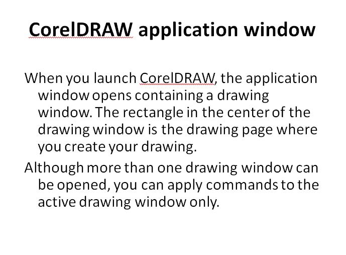 mits tutorials...: Corel Draw Application Window 1