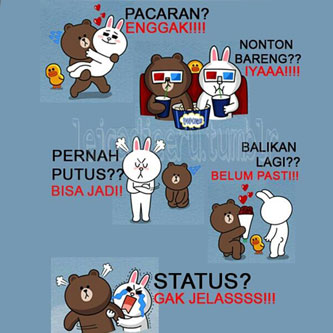 23 Kumpulan Gambar Kata-kata Stiker Line Lucu Cony & Brown