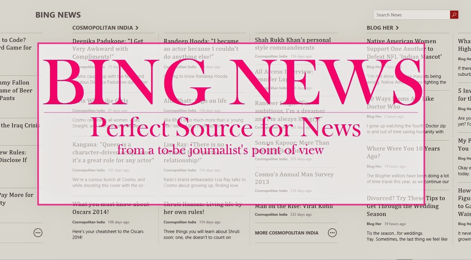 Bing News: A Perfect Source for News - The Pretty City Girl | Indian ...