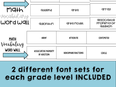 Kelly McCown: Interactive Math Vocabulary Word Wall {Grades 3 to 5}