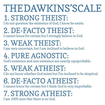 The Mad Professah Lectures: Godless Wednesday: The Dawkins Scale