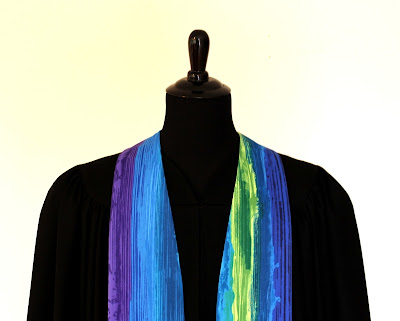 Clergy Stoles: Vertical Design Blue Stole