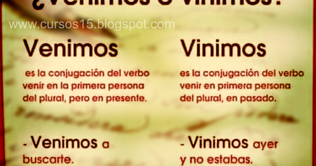 Cursos 15: Venimos o vinimos, ¿Cómo se escribe?