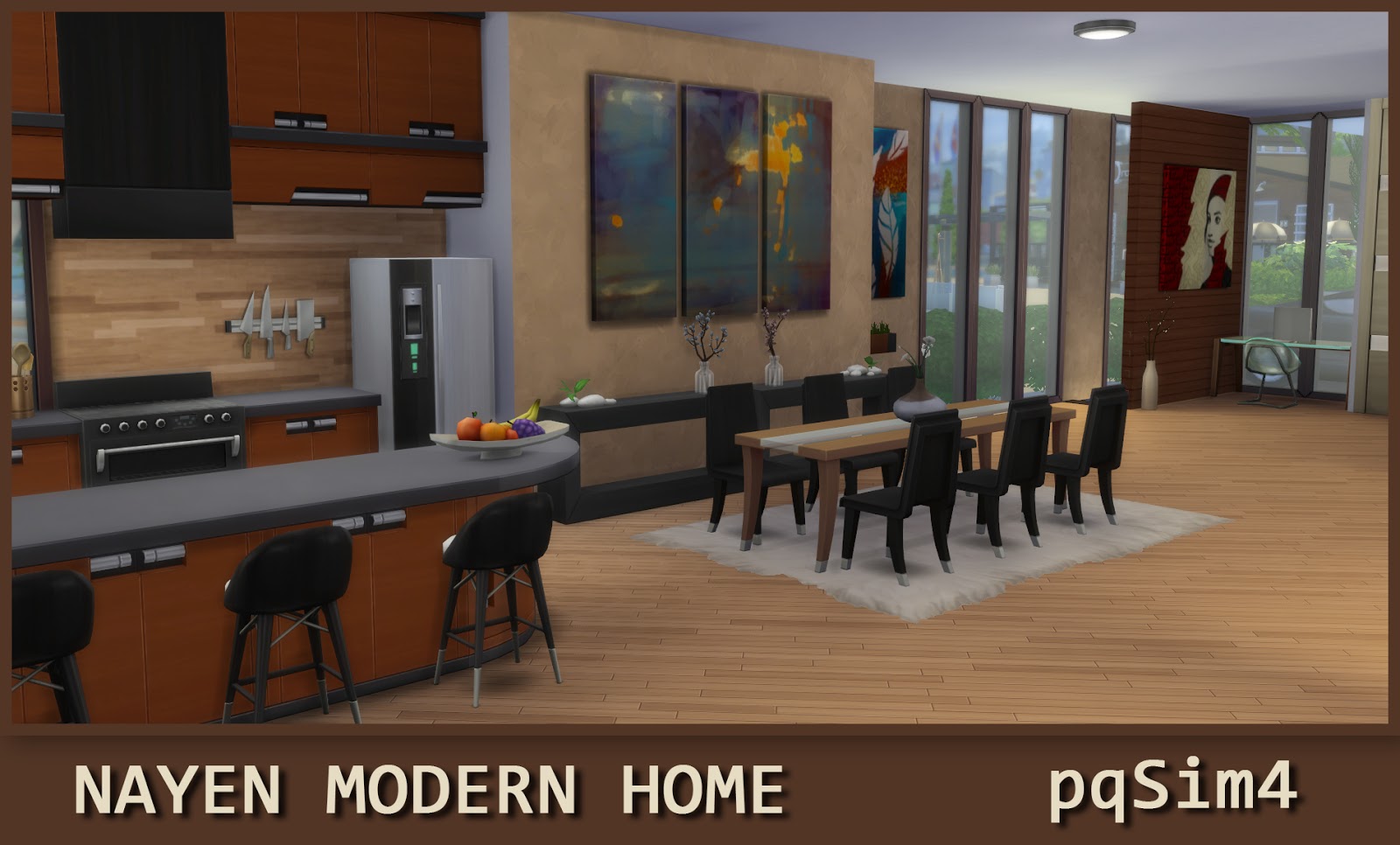 Nayen Modern Home. NO CC. Sims 4 Custom Content.