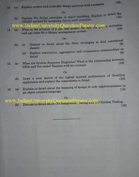 CS6502 Object Oriented Analysis and Design Nov Dec 2016 Question Paper - University Question Papers