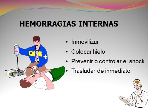 hemorragia interna ~ PRIMEROS AUXILIOS