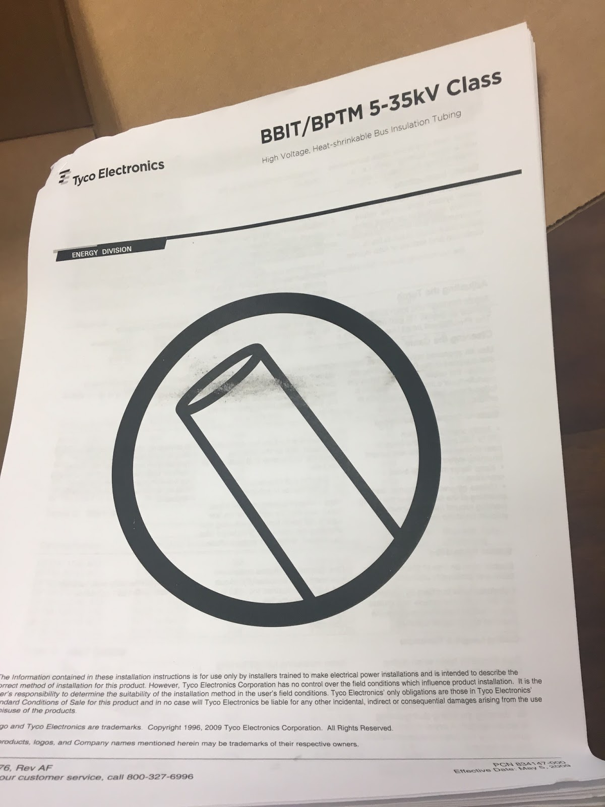 Raychem Heat Shrink: BPTM Busbar Insulation