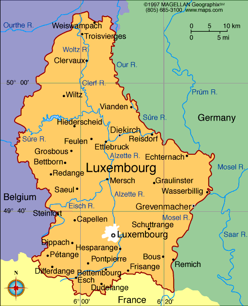 MAPAS DE LUXEMBURGO | Geografia Total™