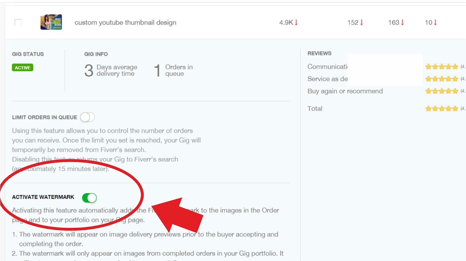Mengaktifkan dan menonaktifkan fitur fiverr "watermark" ~ Fiverr Addict