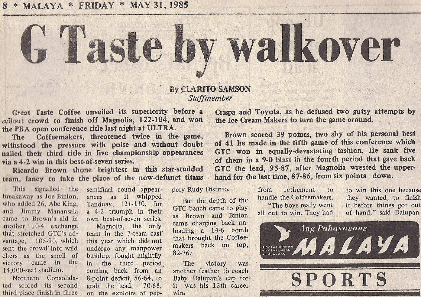 RP Basketball Photos & Articles: Great Taste' four straight ...