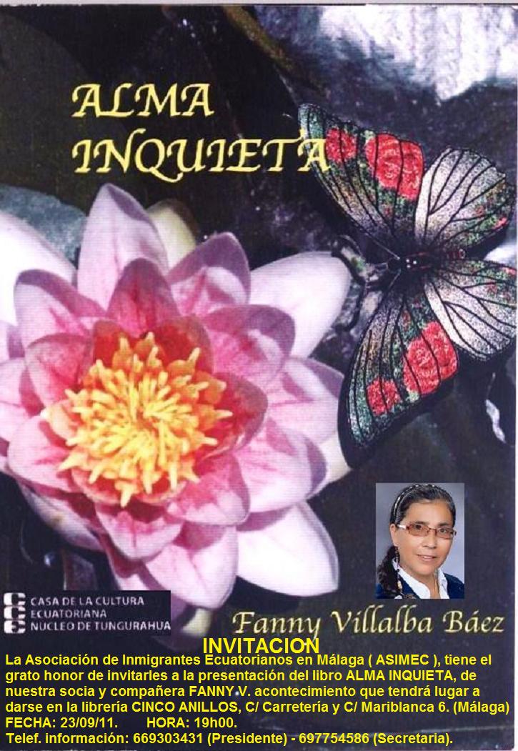 .: PRESENTACION DEL LIBRO "ALMA INQUIETA"