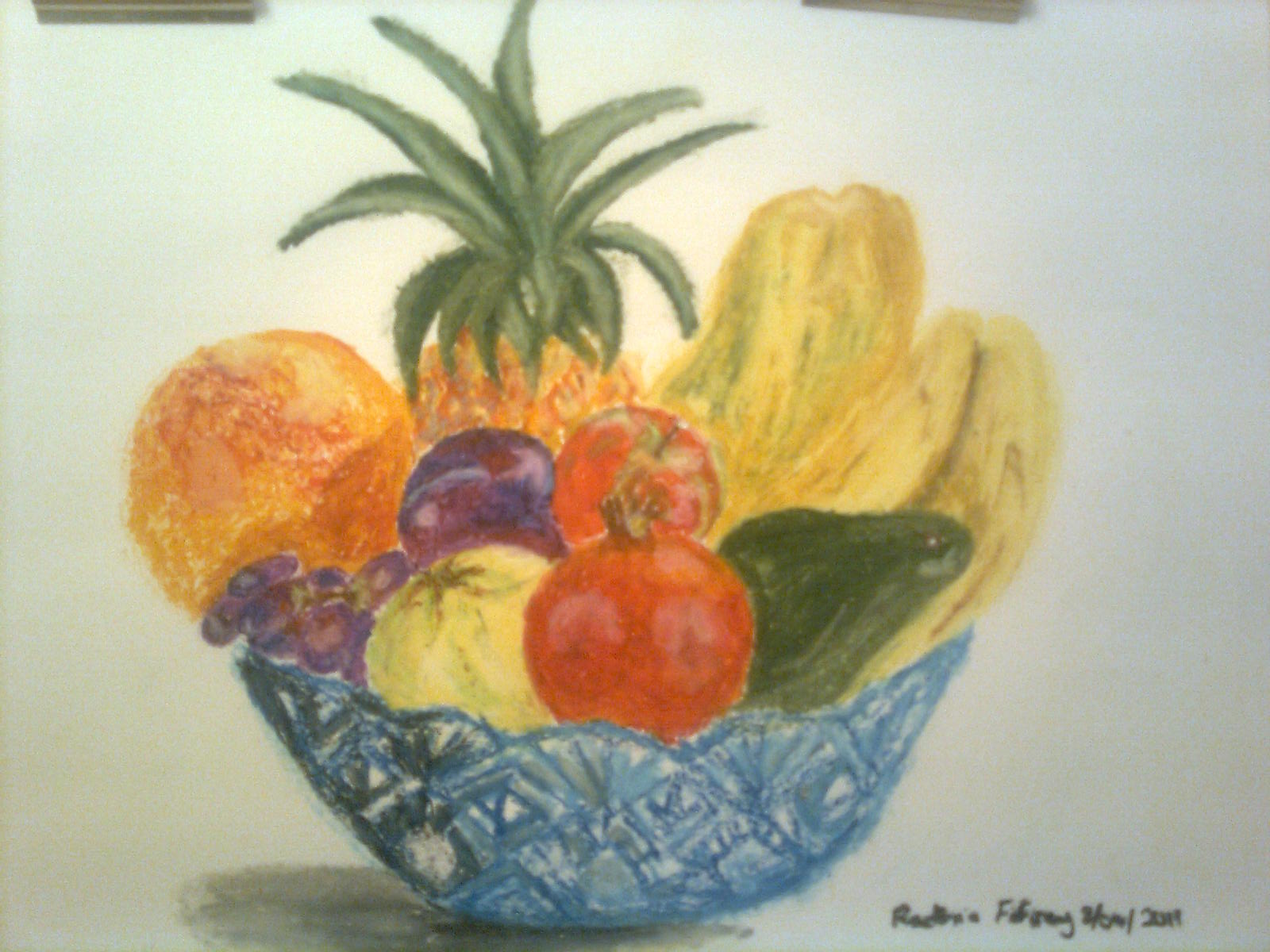 New Beginnings: Oil Pastel fruit composition