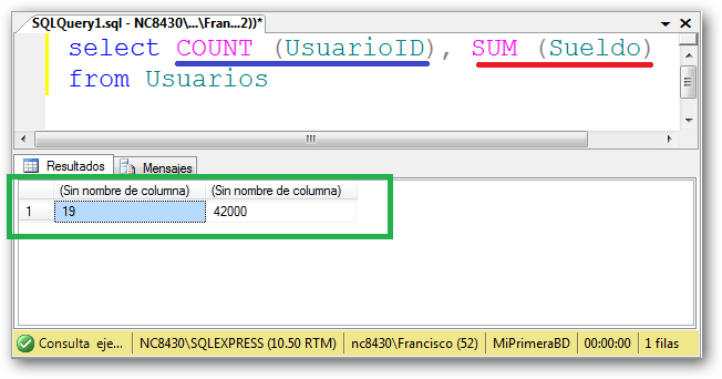 SQL Basico: Tamaño de fuente