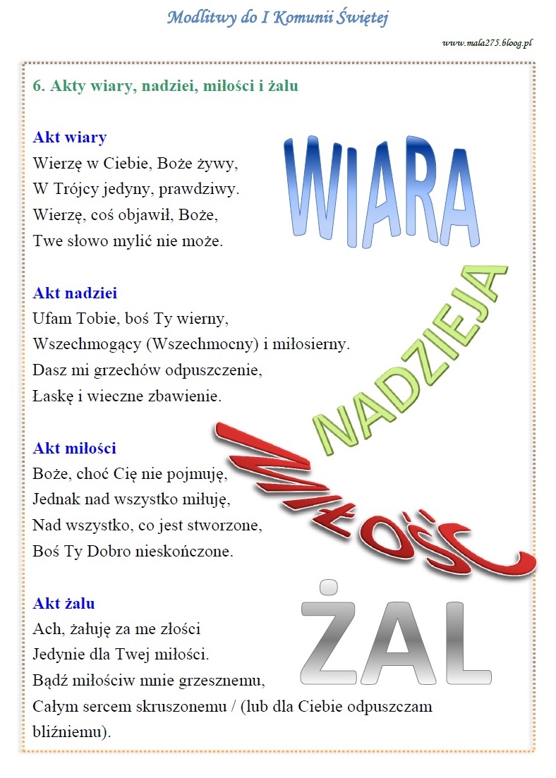 BLOG EDUKACYJNY DLA DZIECI: MODLITWY DO I KOMUNII ŚW.