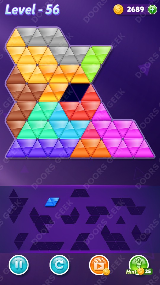 Block! Triangle Puzzle Champion Level 56 Solution ~ Doors Geek