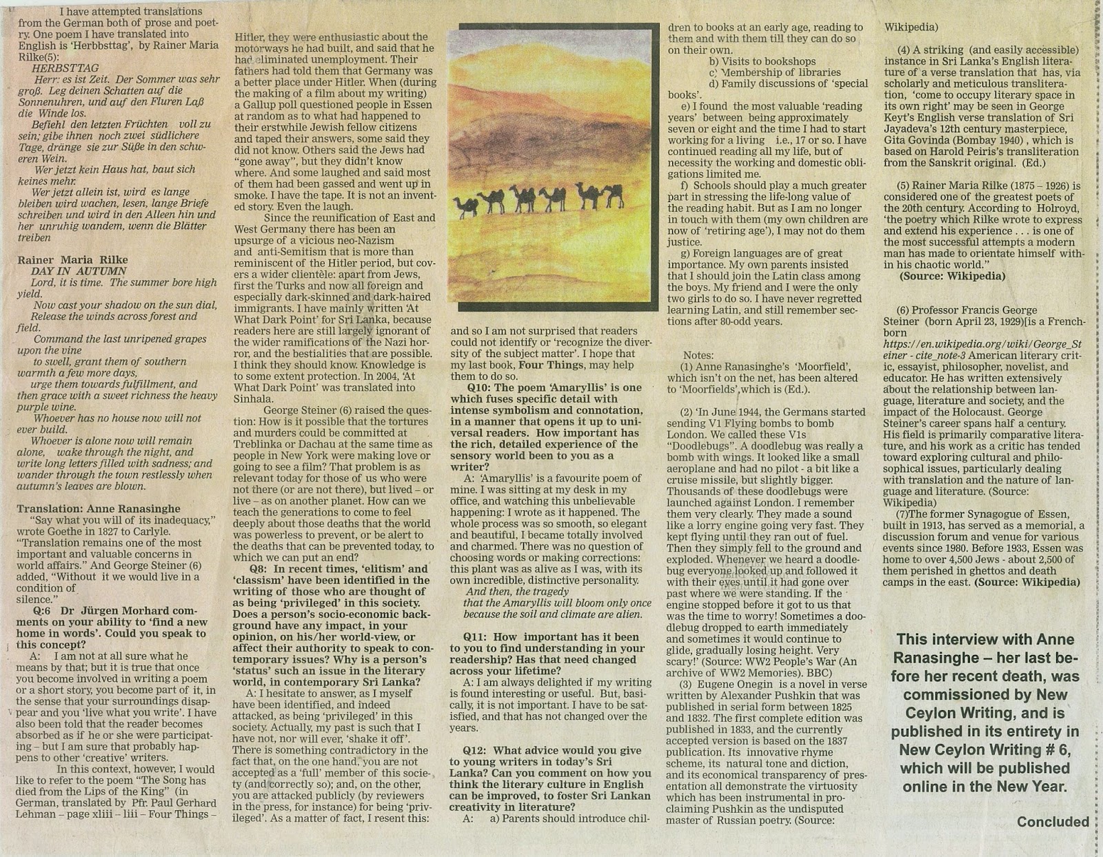 Sensory Accentuation: Anne Ranasinghe: In Memoriam