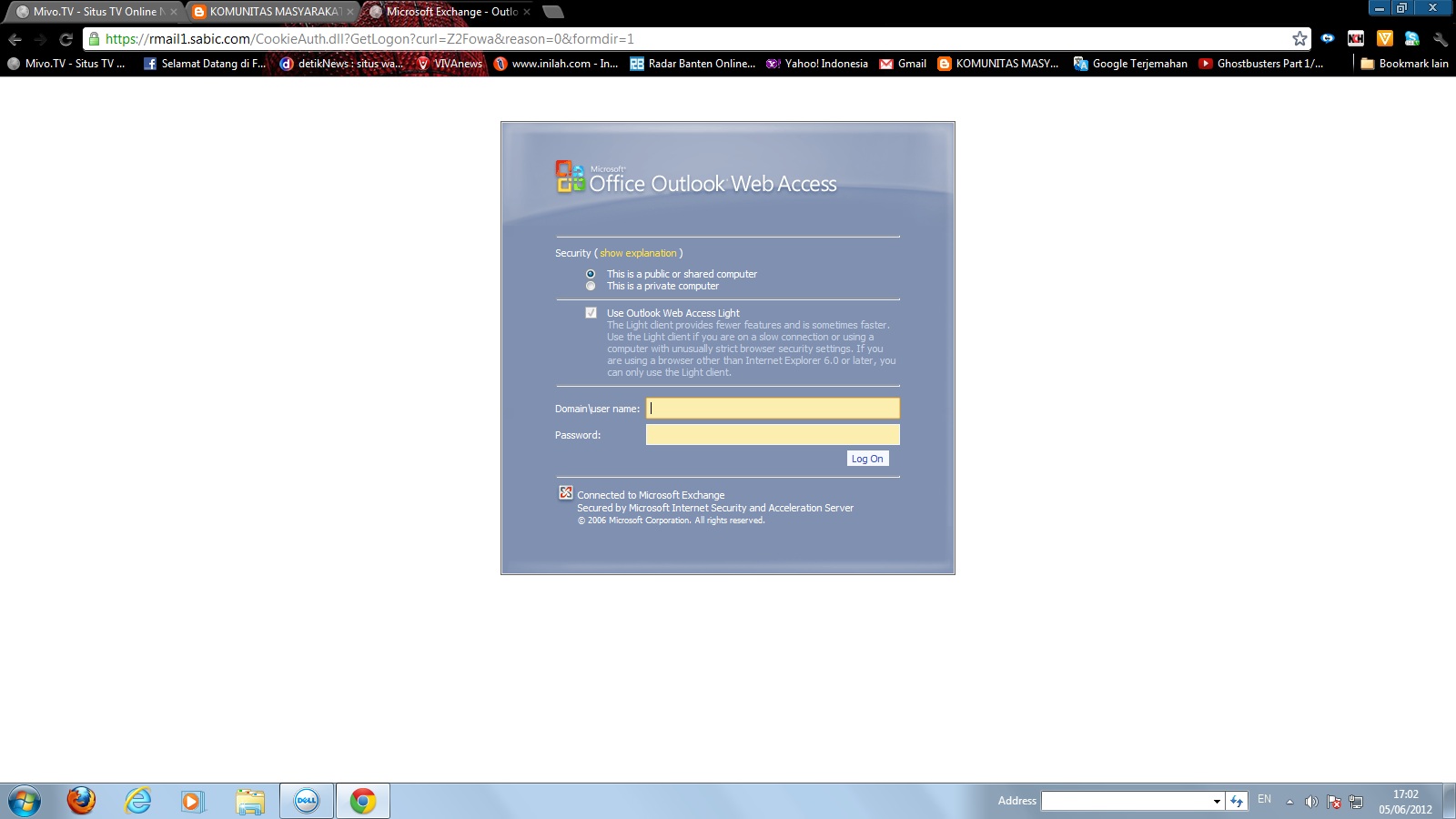 KOMUNITAS MASYARAKAT INDONESIA -JUBAIL KSA: Cara membuka Email Sabic ...