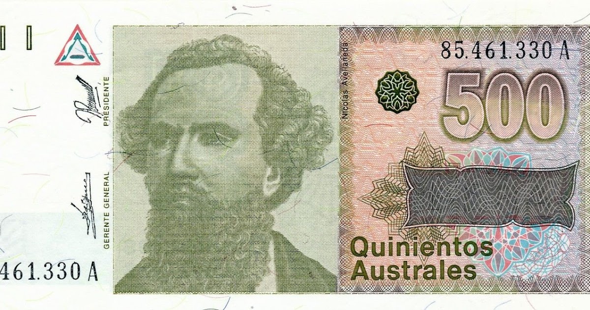 Argentina 500 Australes banknote 1990 Nicolas Avellaneda|World ...