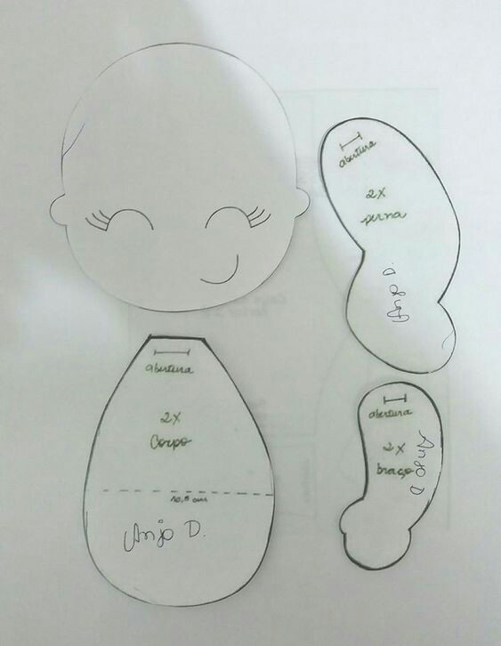 Molde Bebê grátis-artesanato feltro e tecido - Feltro e moldes para ...