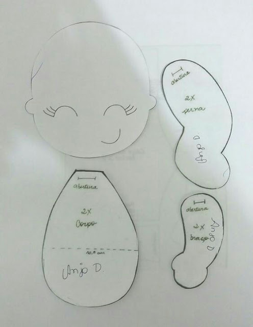 Molde Bebê grátis-artesanato feltro e tecido - Feltro e moldes para ...