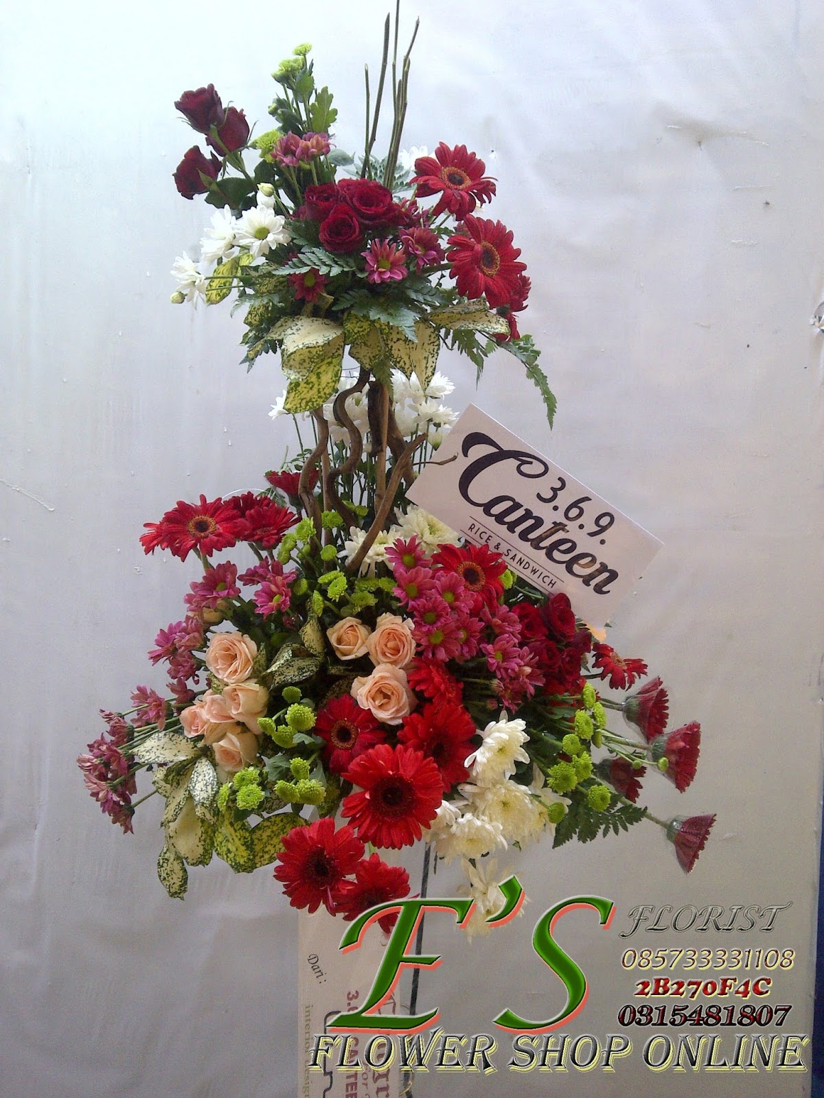 Bunga Ucapan Standing Flower | E'S Florist Probolinggo