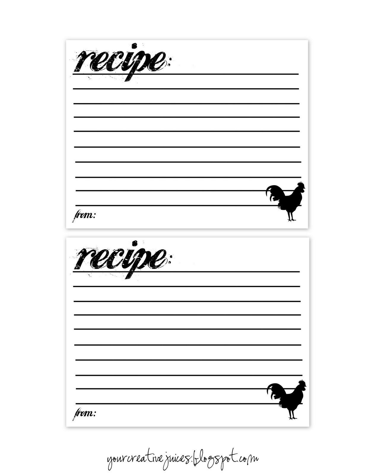 Free editable recipe card templates for pages - portweare