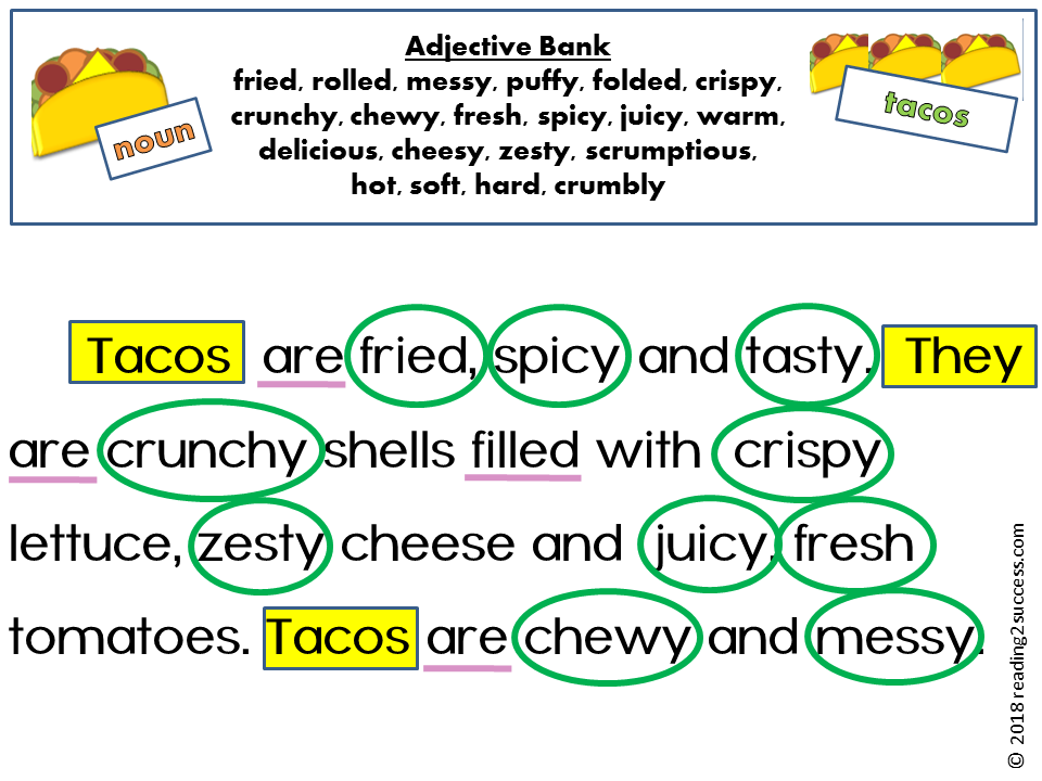 Reading2success: Main Idea, Adjectives, Verbs and the 5 Senses!