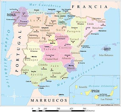 Geografía e Historia: Mapa de las provincias españolas