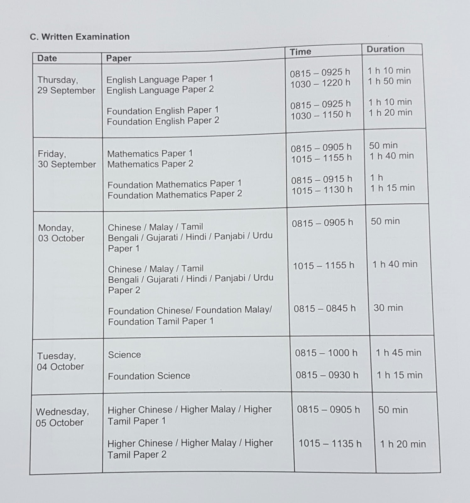 milestone moments: 2016 PSLE Instructions to Candidates is out!