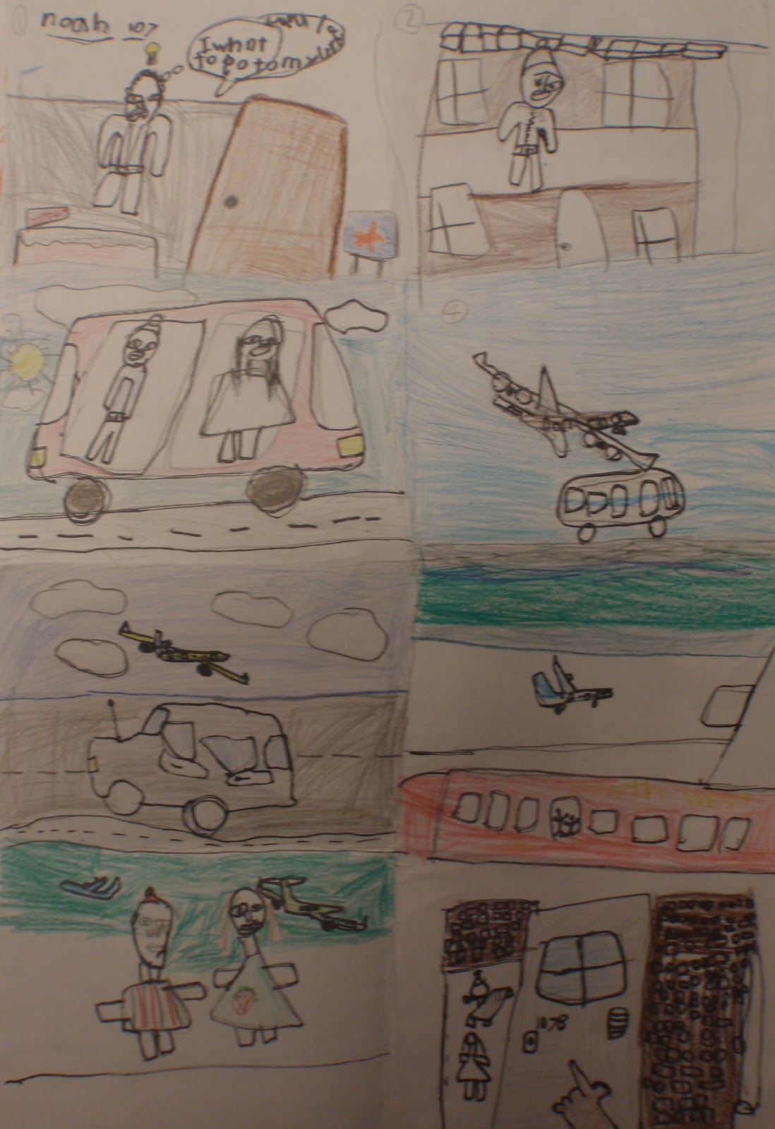 Burr Elementary Art: Kindergarten 8-Panel Comics