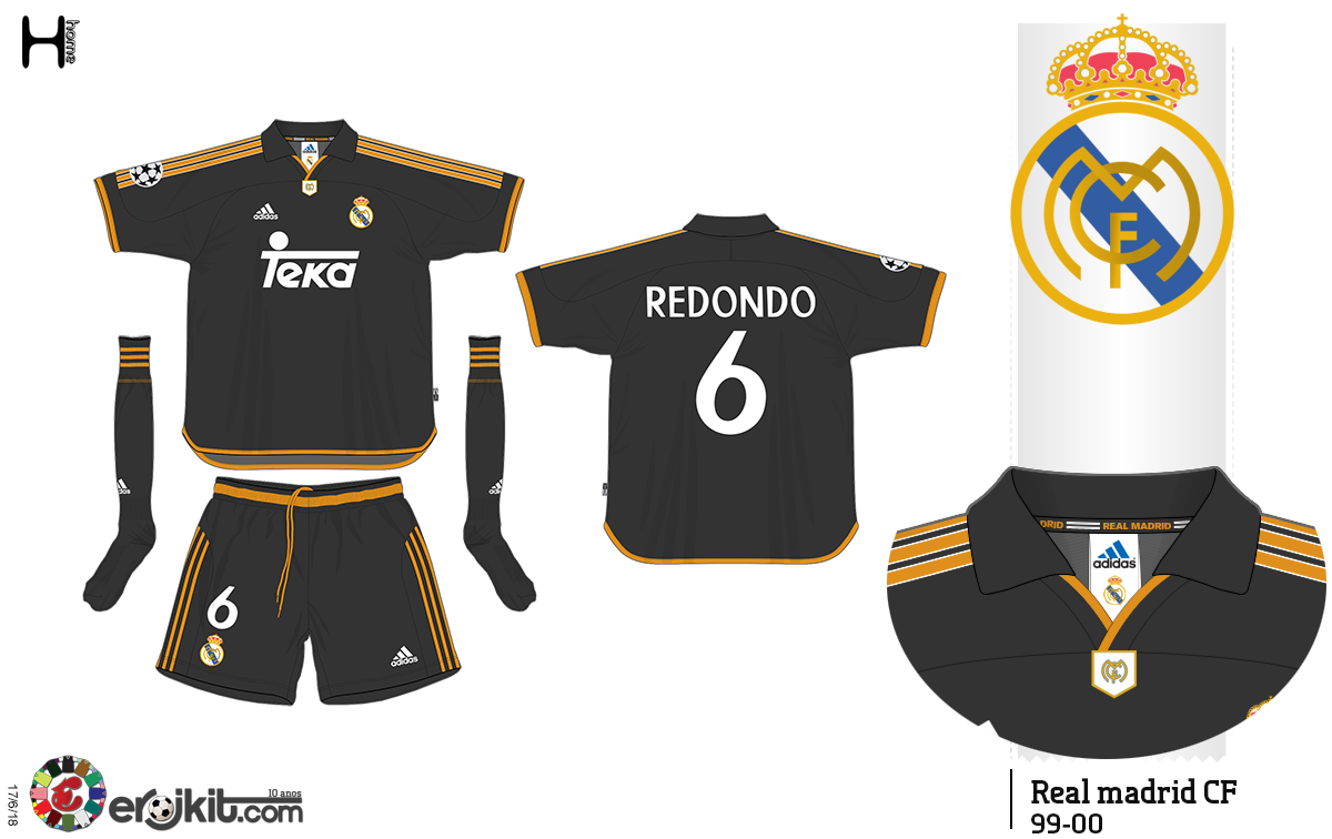 Kit Design, by eroj: 1999-00 UEFA Champions League Final - Real Madrid ...
