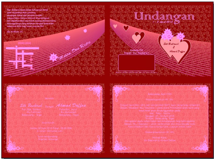 Desain Undangan Batik Merah Mini