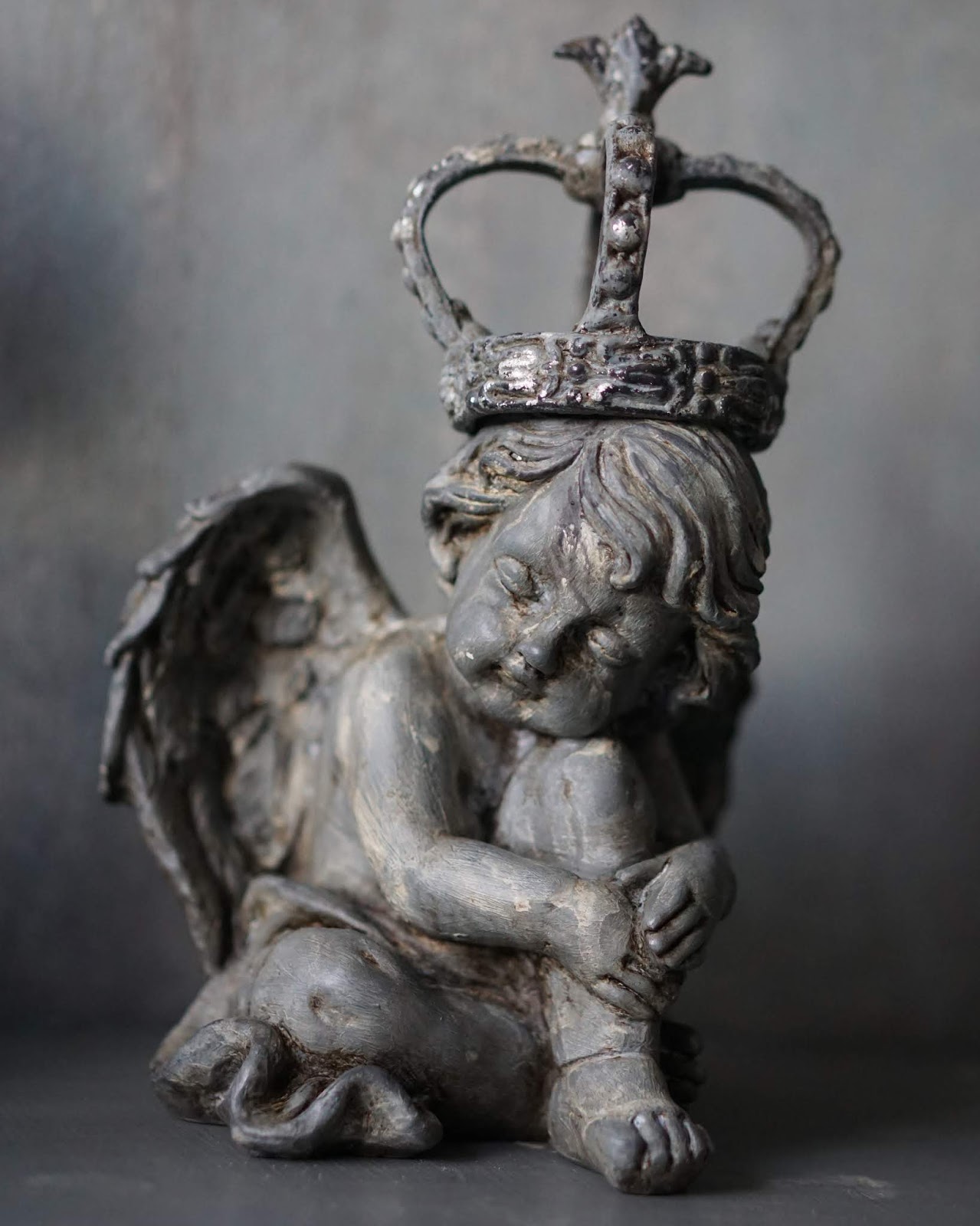 Handpainted angel with handmade crown