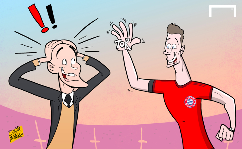 Omar Momani cartoons: Five-goal hero Robert Lewandowski stars for ...