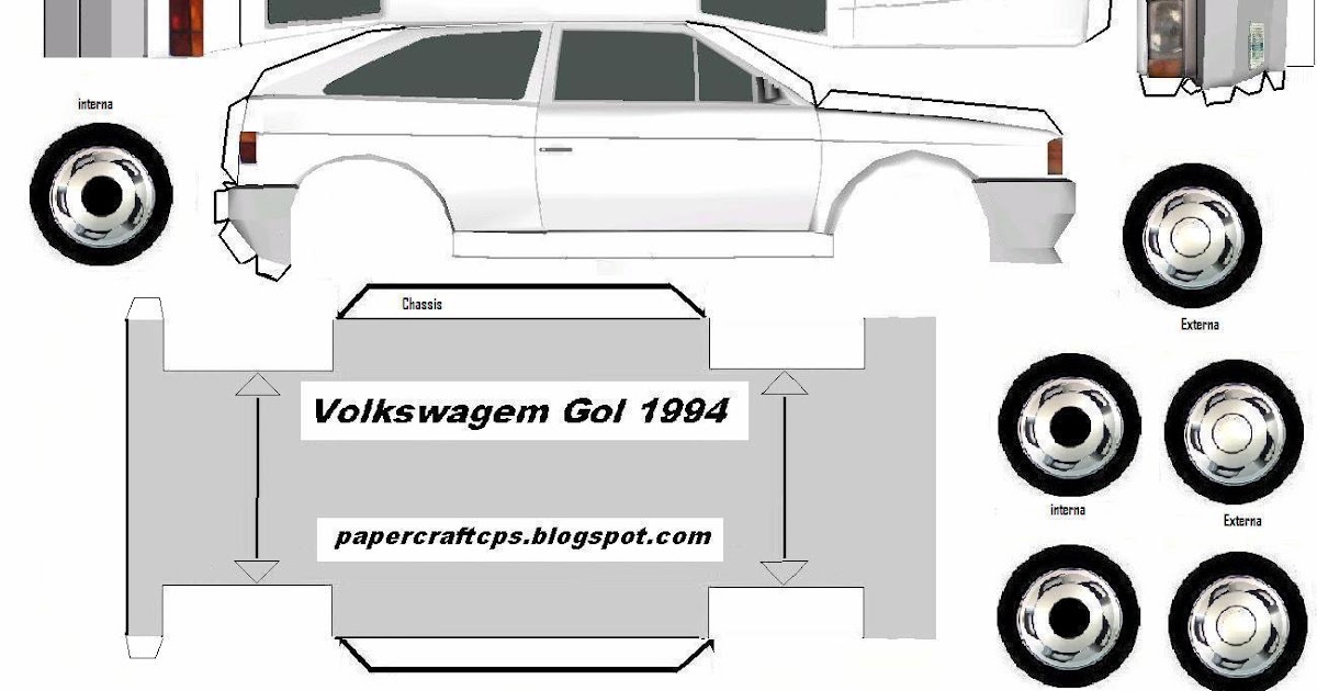 SP. Papel Modelismo: PaperCraft 1994 Volkswagen Gol - Gol quadrado