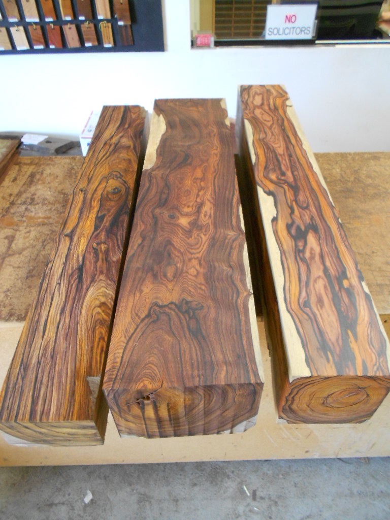 Tropical Exotic Hardwoods: Highly Figured Cocobolo Logs!