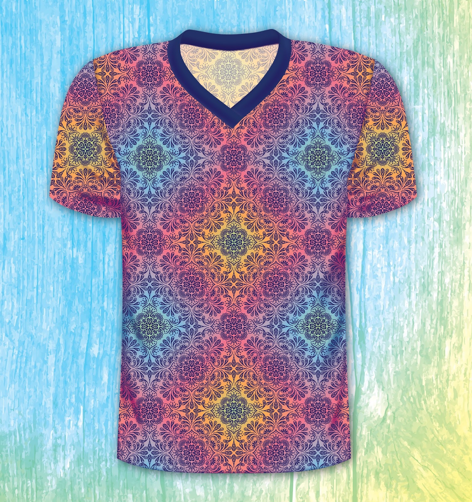 Colorful all over t shirt design 011 - Creative Graphic.com