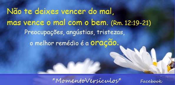 Momento Versículos ☘️: Vence o mal com o bem - Rom 12 19,21