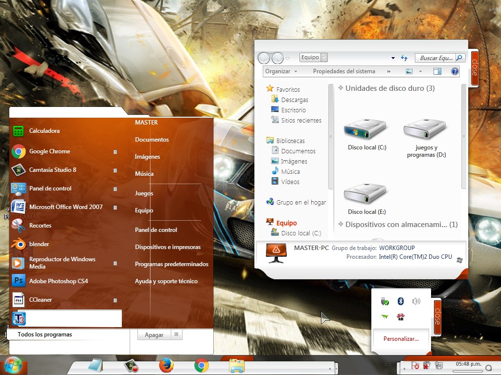 EGGAR PC: TEMA CLOSE MARRON PARA WINDOWS 7