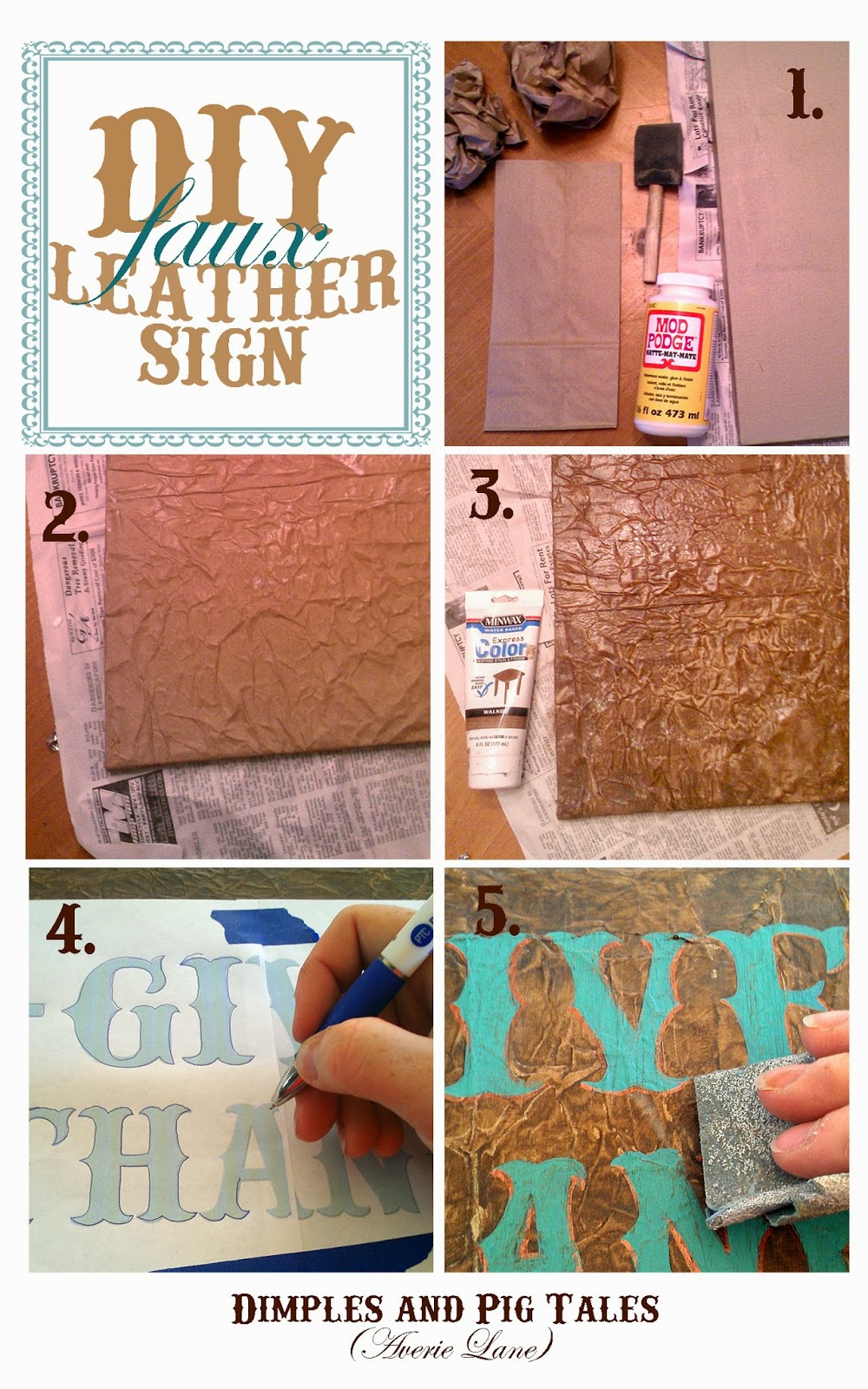DIY Faux Leather Sign - Guest Post | Averie Lane: DIY Faux Leather Sign ...