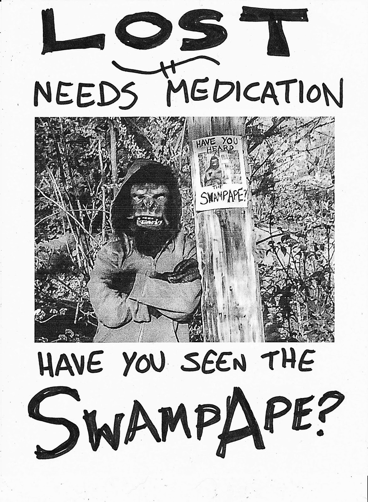 Blair Menace: Have you seen the Swamp Ape?