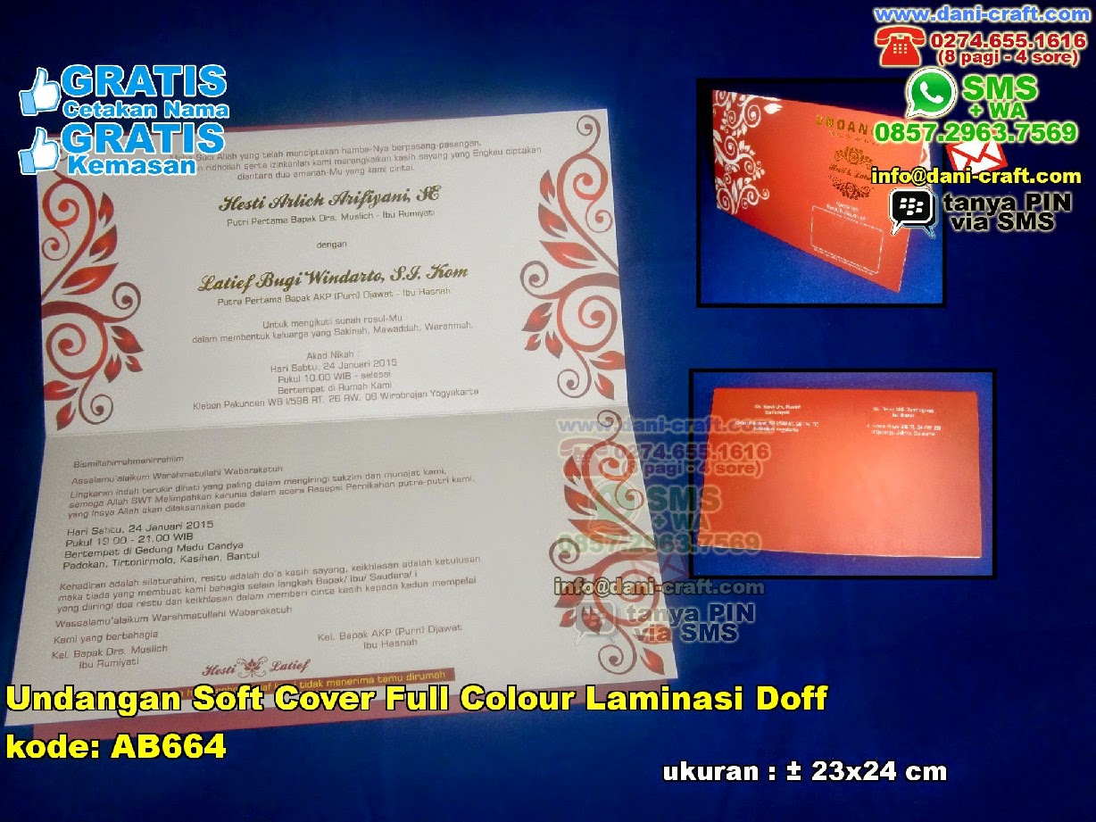 Undangan Soft Cover Full Colour Laminasi Doff | Souvenir Pernikahan