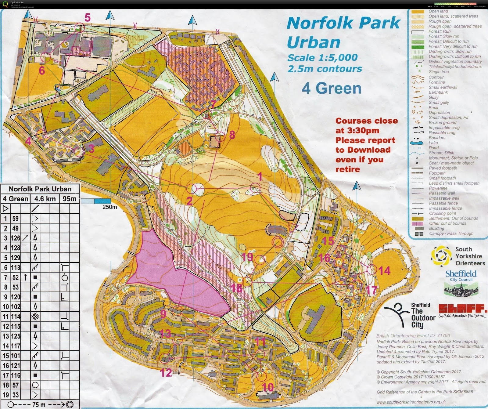 Orientēšanās kartes: Norfolk Park (Sheffield)